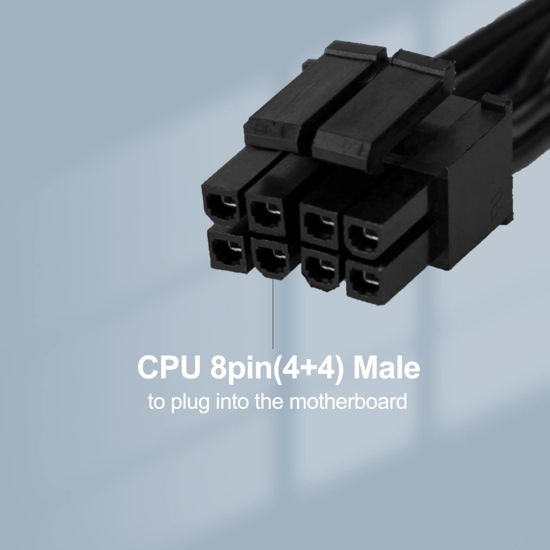 GetUSCart- CPU 8 pin Male to CPU 8 pin (4+4 Detachable) Male EPS-12V ...