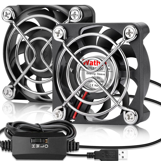 GetUSCart- Wathai 50mm x 10mm 5V Mini Box USB Computer Fan with 3 Speed ...