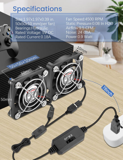 GetUSCart- Wathai 50mm x 10mm 5V Mini Box USB Computer Fan with 3 Speed ...