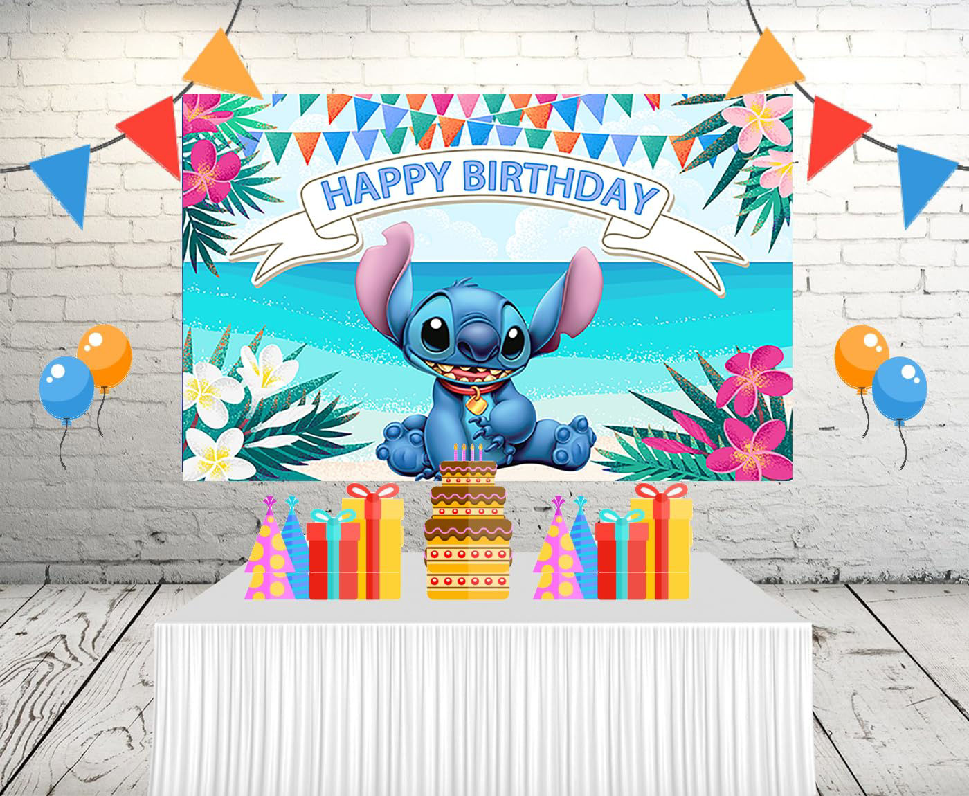 GetUSCart- Tropical Leaves Aloha Backdrop for Birthday Party Supplies ...