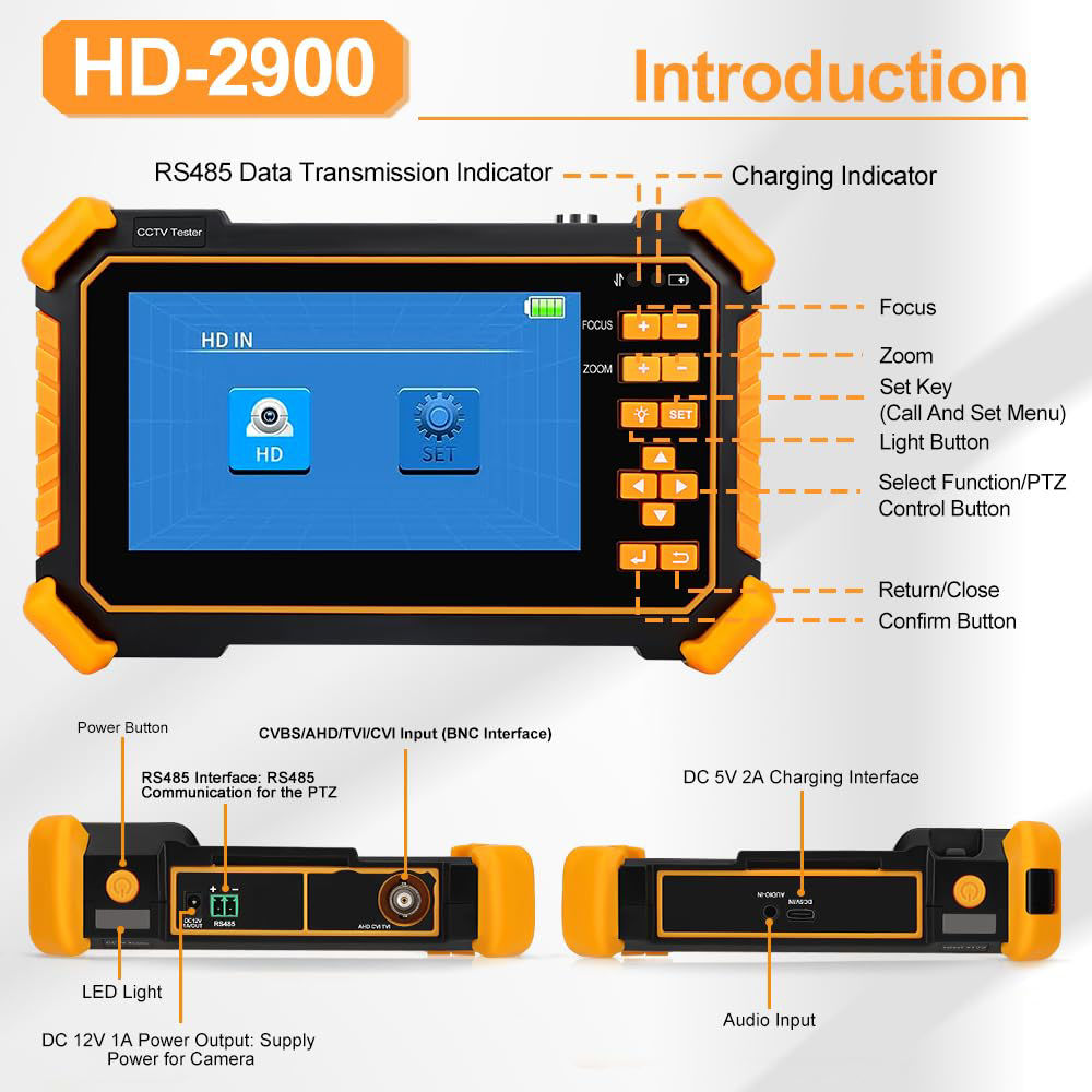 GetUSCart- WSDCAM 4-in-1 HD CCTV Tester Monitor Auto HD Coaxial Camera ...
