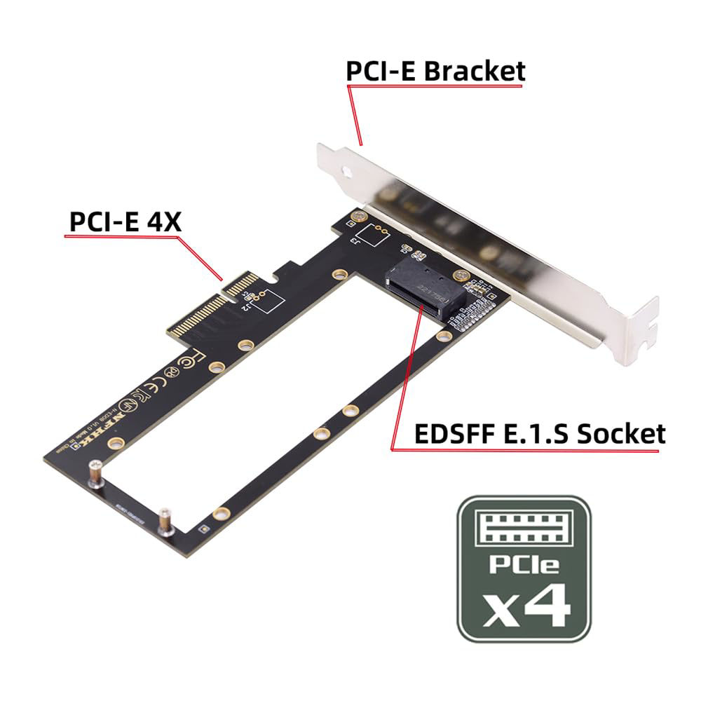 GetUSCart- NFHK PCI-E 4.0 4X Host Adapter to NVMe Ruler 1U GEN-Z EDSFF ...