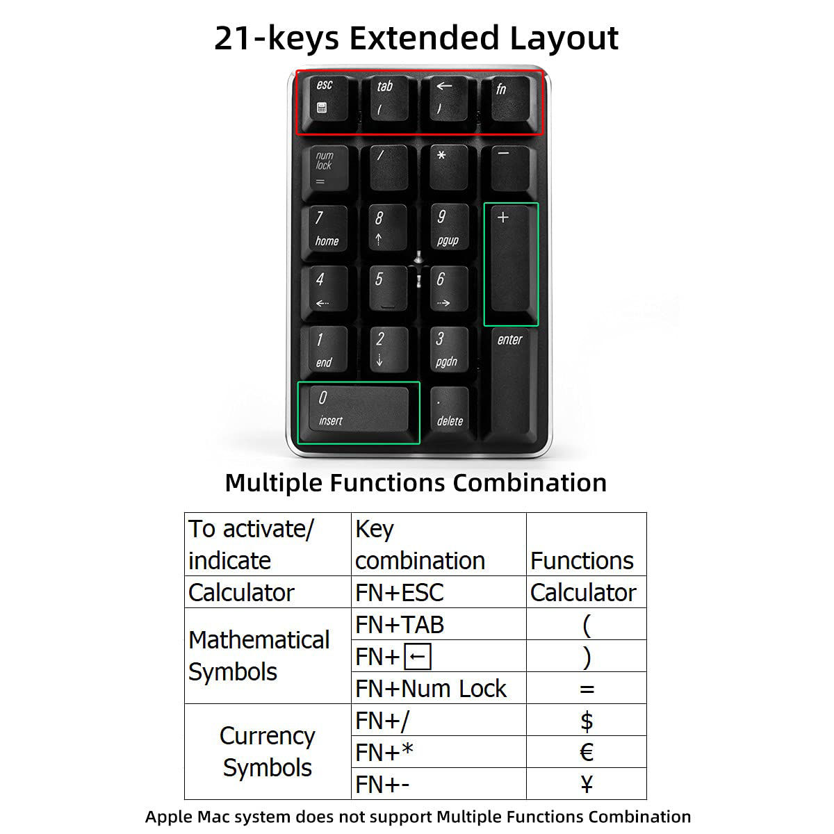 GetUSCart- Qisan Mechanical Numeric Keypad GATERON Red Switch 2.4G ...