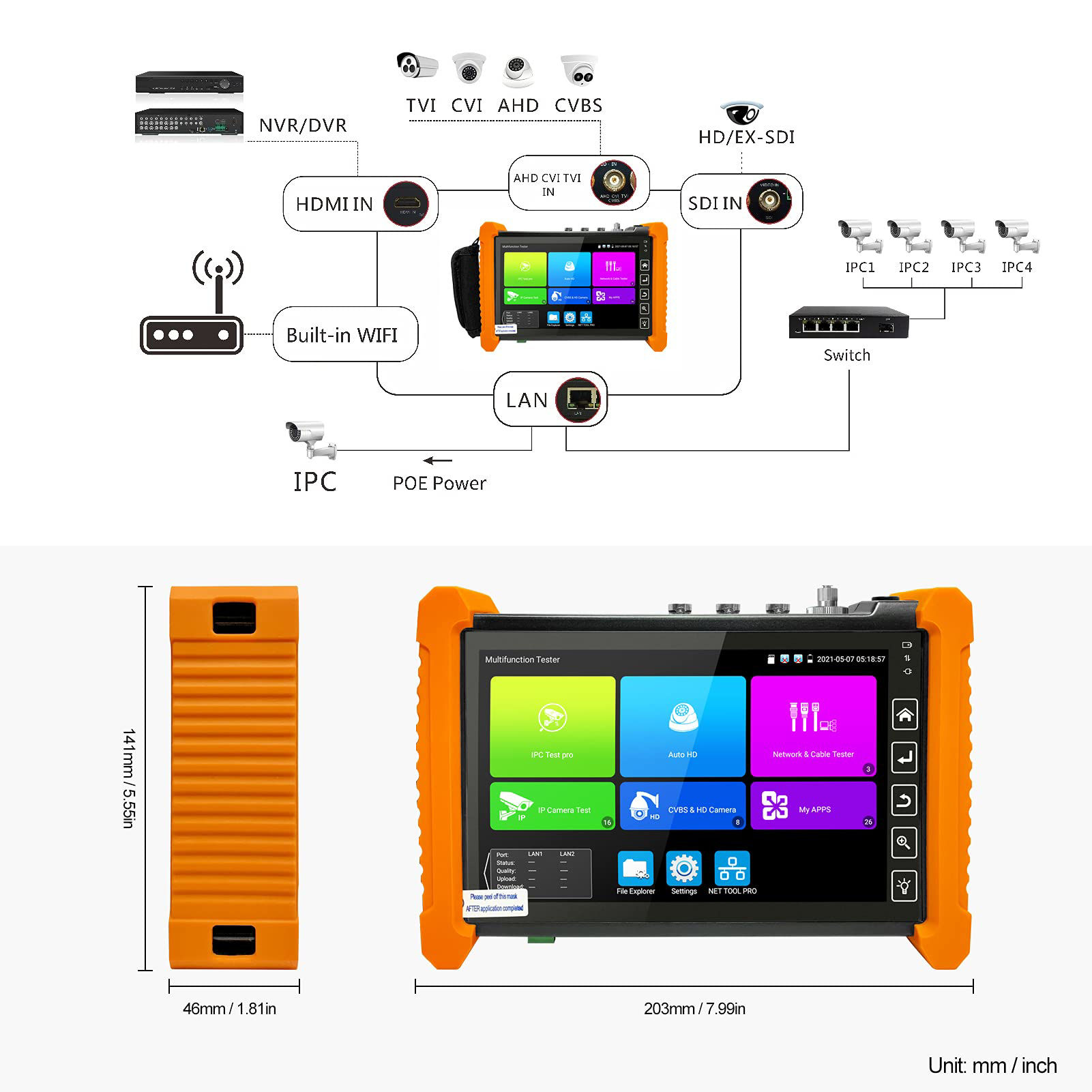GetUSCart- Rsrteng CCTV Camera Tester, Upgrade Version IPC-7300O OPM ...