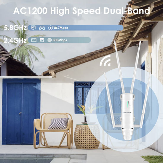 GetUSCart- WAVLINK 2024 AC1200 Outdoor WiFi Extender, Long Range Dual ...
