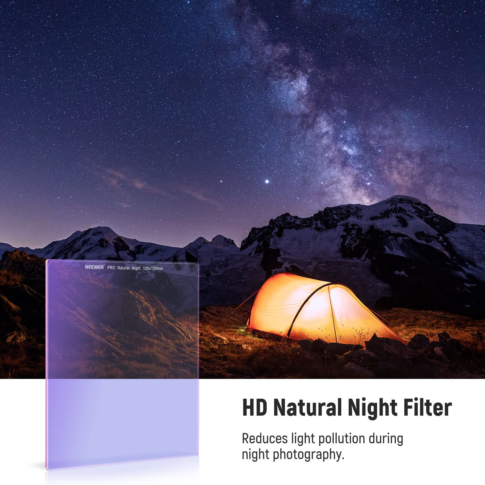 GetUSCart- NEEWER 100 x 100mm Natural Night Square Filter, Light ...
