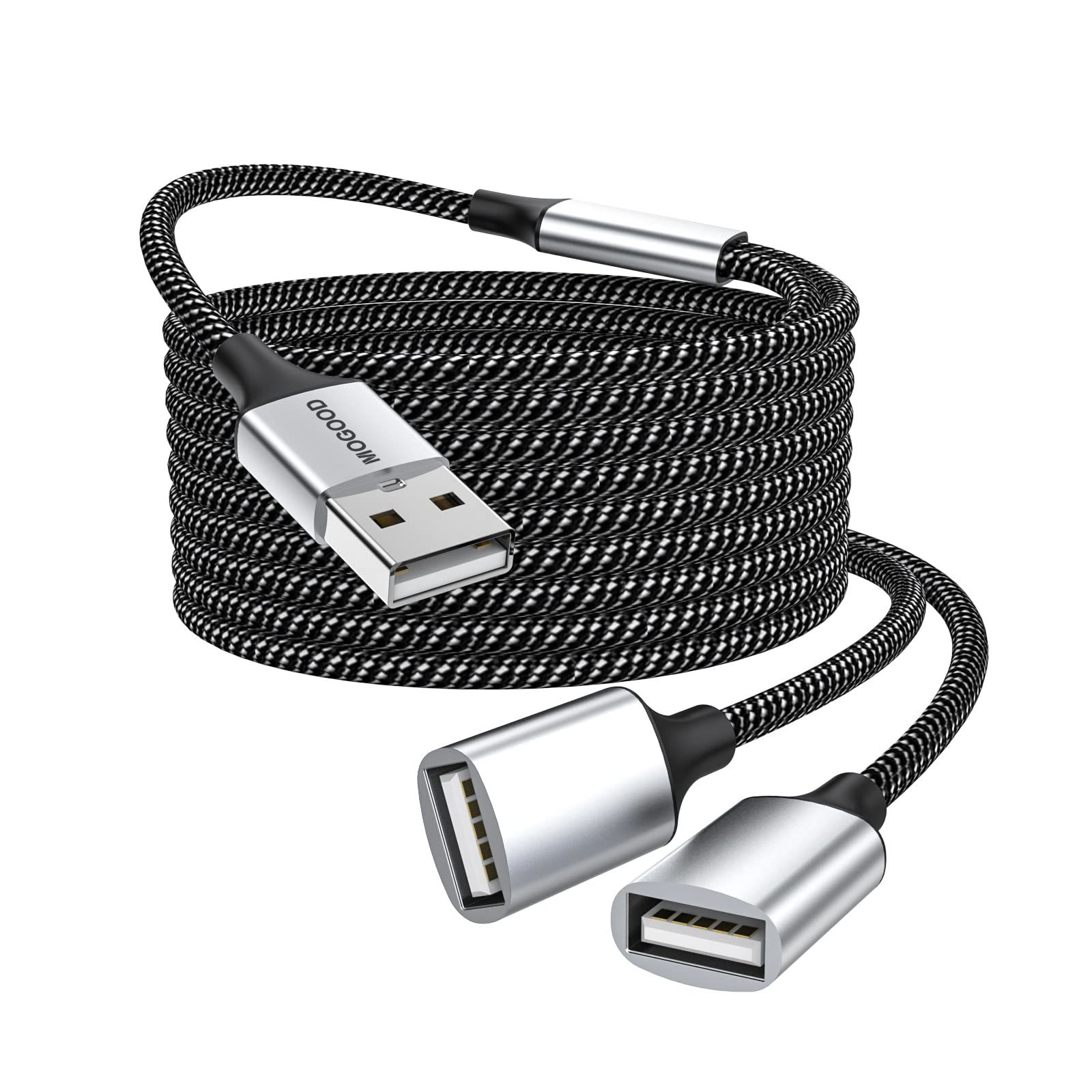 GetUSCart- USB Extension Cable,USB A Male to 2 Female Extension Cord ...