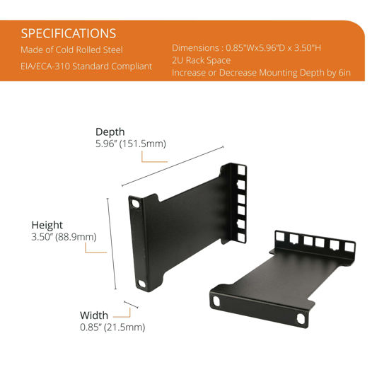 GetUSCart- Tecmojo Server Rack Depth Extender - 2U - 6inch / 15.24 cm ...