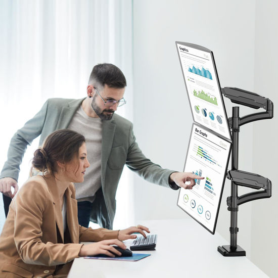 GetUSCart- MOUNT PRO Vertical Dual Monitor Mount, Stacked Monitor Stand ...
