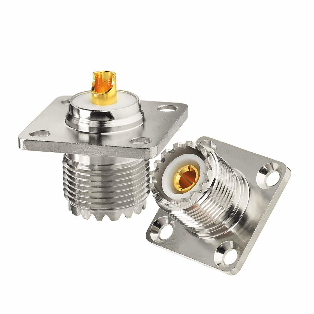 GetUSCart- wlaniot SO-239 Chassis Mount Connector SO239 Solder Connector UHF Female 4 Holes ...