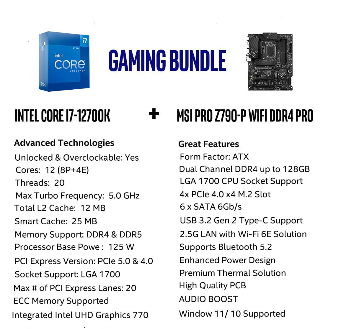 GetUSCart- INLAND Micro Center CPU Motherboard Intel Core i7-12700K 12 Cores up to 5.0 GHz ...