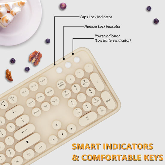 GetUSCart- Wireless Keyboard,KOOTOP Cute Colorful 104 Keys Typewriter ...