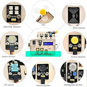 GetUSCart- KEYESTUDIO ESP32 Smart Home Starter Kit for Arduino and Python,Electronics Home ...