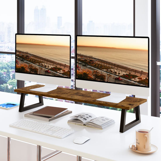 GetUSCart- TEAMIX 31.5 inch Dual Monitor Riser for 2 Monitors, Long ...