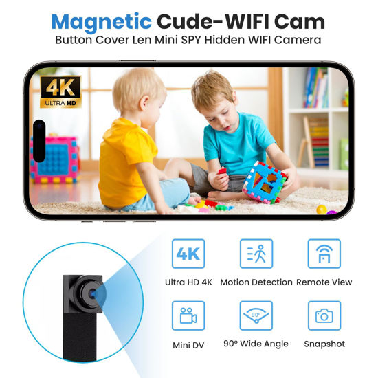 GetUSCart- DIY Spy Camera Kit Magnetic Mini Cam - 120 Degree 4K Full HD ...