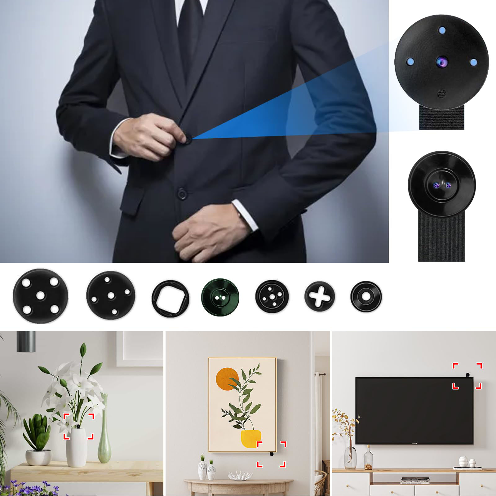 GetUSCart- DIY Spy Camera Kit Magnetic Mini Cam - 120 Degree 4K Full HD ...