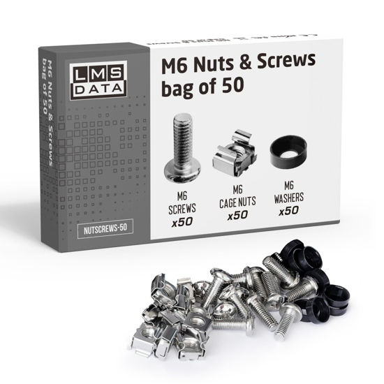 GetUSCart- 50 Pack of Nickle M6 Cage Nuts & Screws for Rack Mount ...