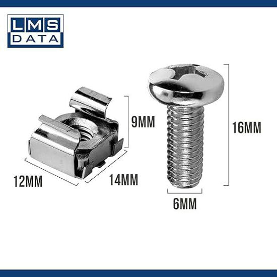 GetUSCart- 50 Pack of Nickle M6 Cage Nuts & Screws for Rack Mount ...