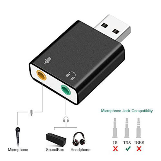 GetUSCart- USB Audio Adapter External Stereo Sound Card with 3.5mm ...
