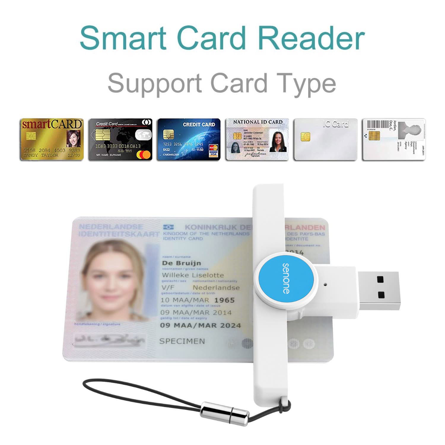 GetUSCart- CAC Card Reader Military Smart Card Reader DOD Military USB Common Access CAC Reader ...