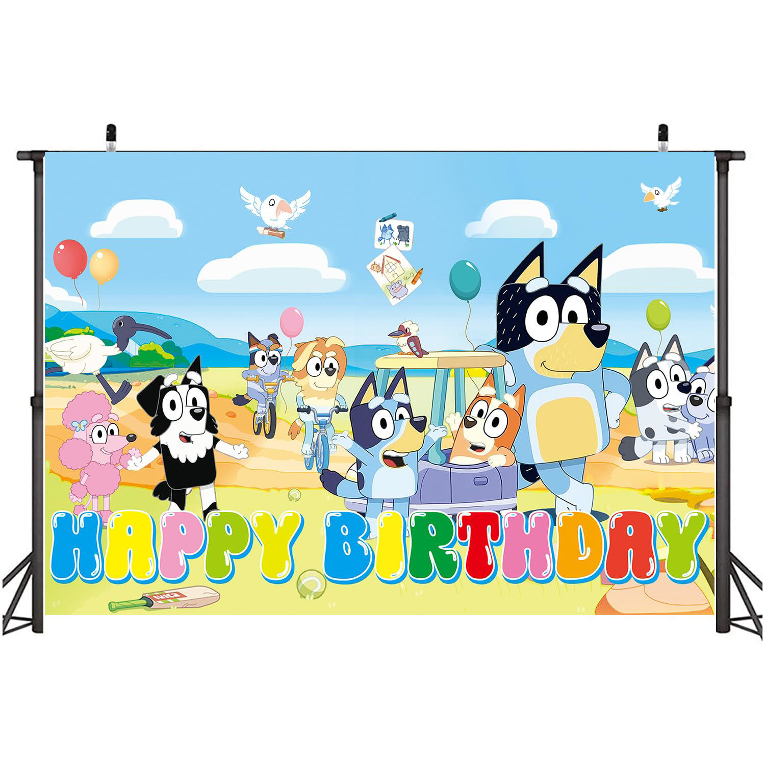 GetUSCart- 1Pcs Blueys Party Decoration Banner Blueys Photography ...