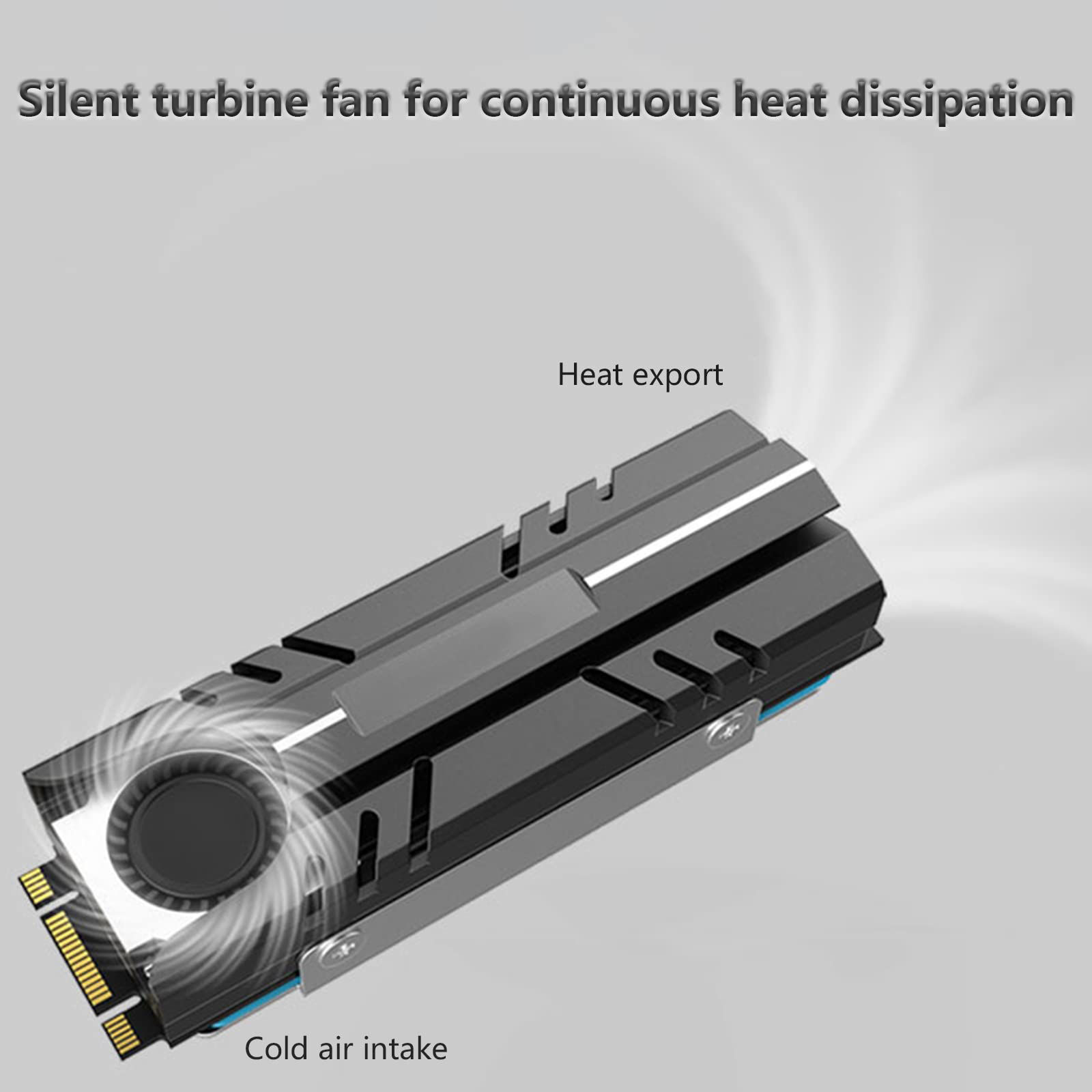 GetUSCart- M.2 SSD heatsink with Fan,nvme heatsink with Thermal Pad for ...