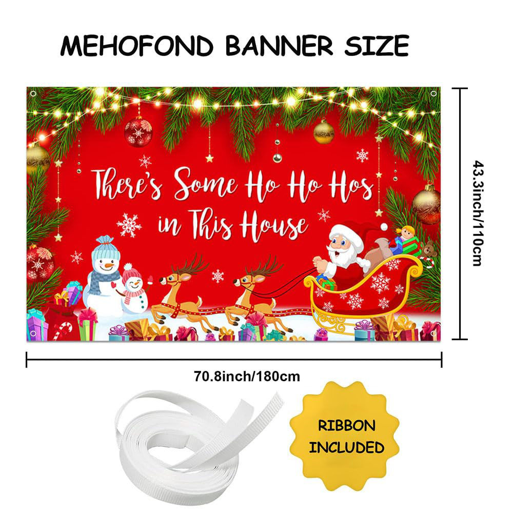 GetUSCart- MEHOFOND Christmas Party Decorations Backdrop There's Some ...
