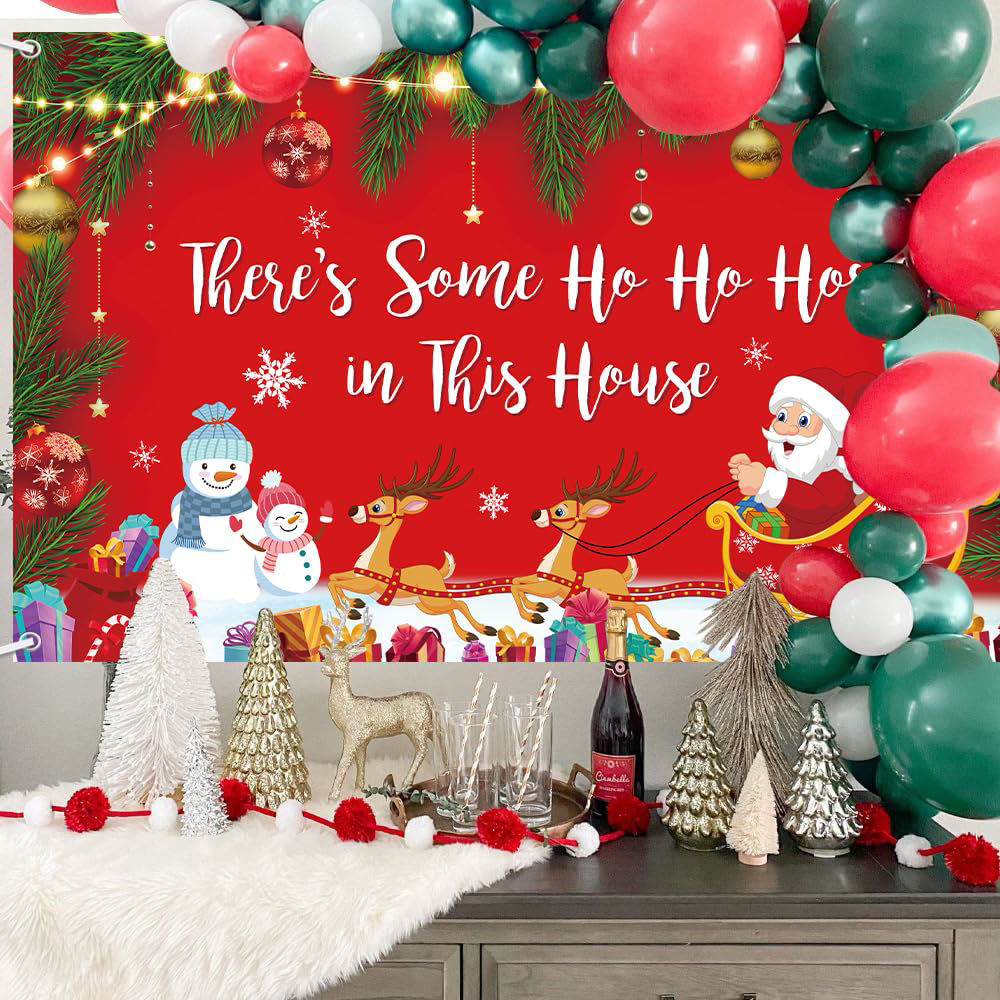 GetUSCart- MEHOFOND Christmas Party Decorations Backdrop There's Some ...