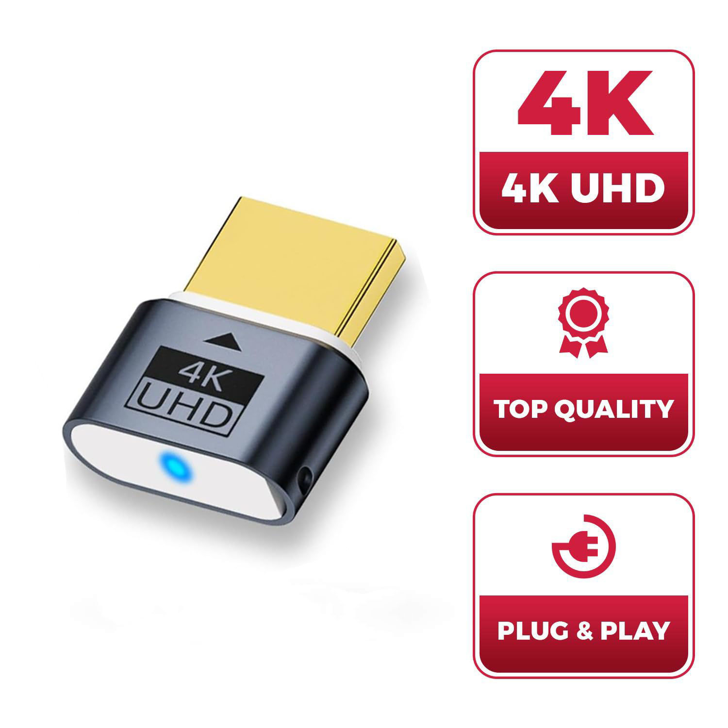GetUSCart- 4K HDMI Dummy Plug Display Emulator Headless Ghost Adapter ...