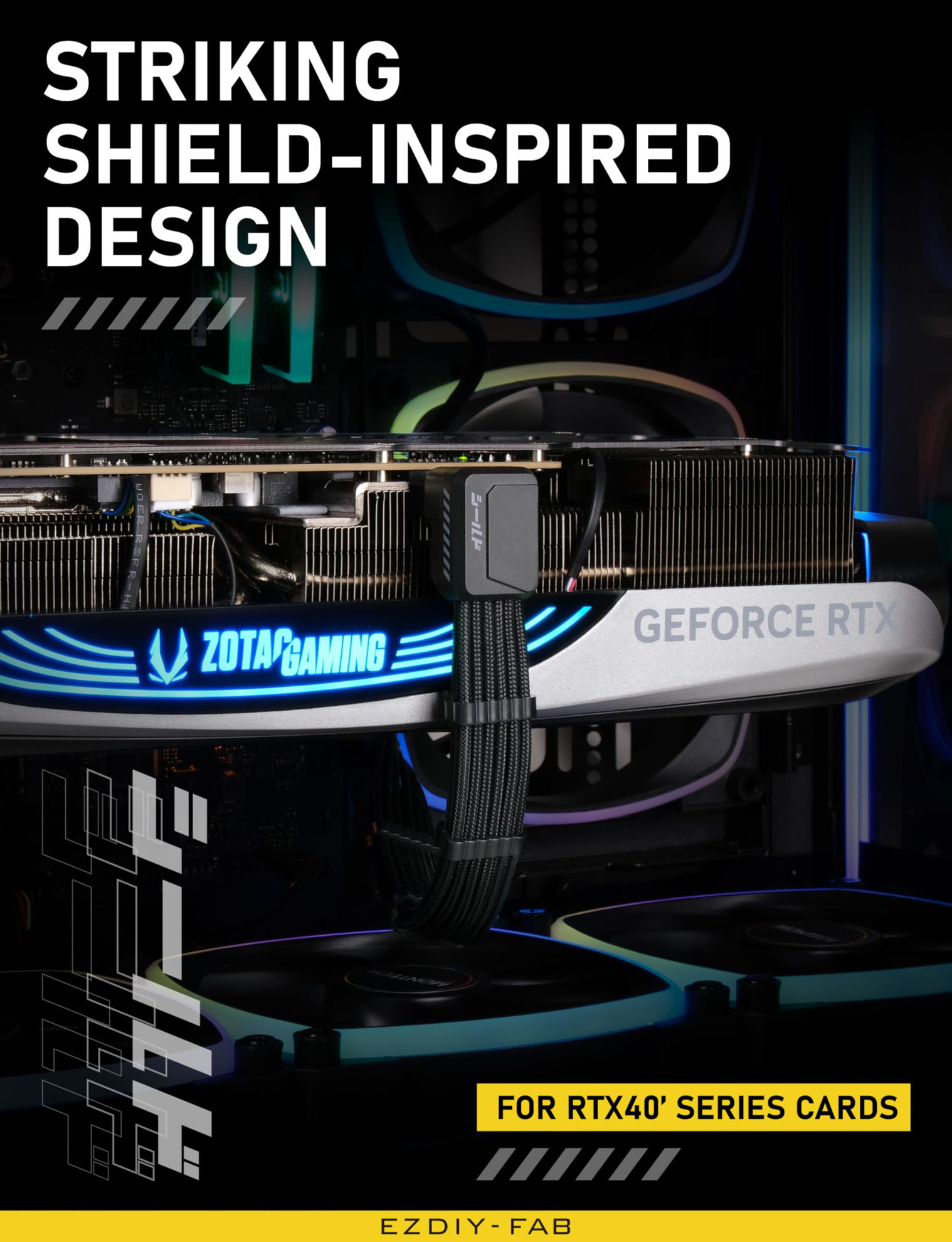 GetUSCart- EZDIY-FAB Shield PCIE 5.1 GPU Extension Cable with 90 Degree ...