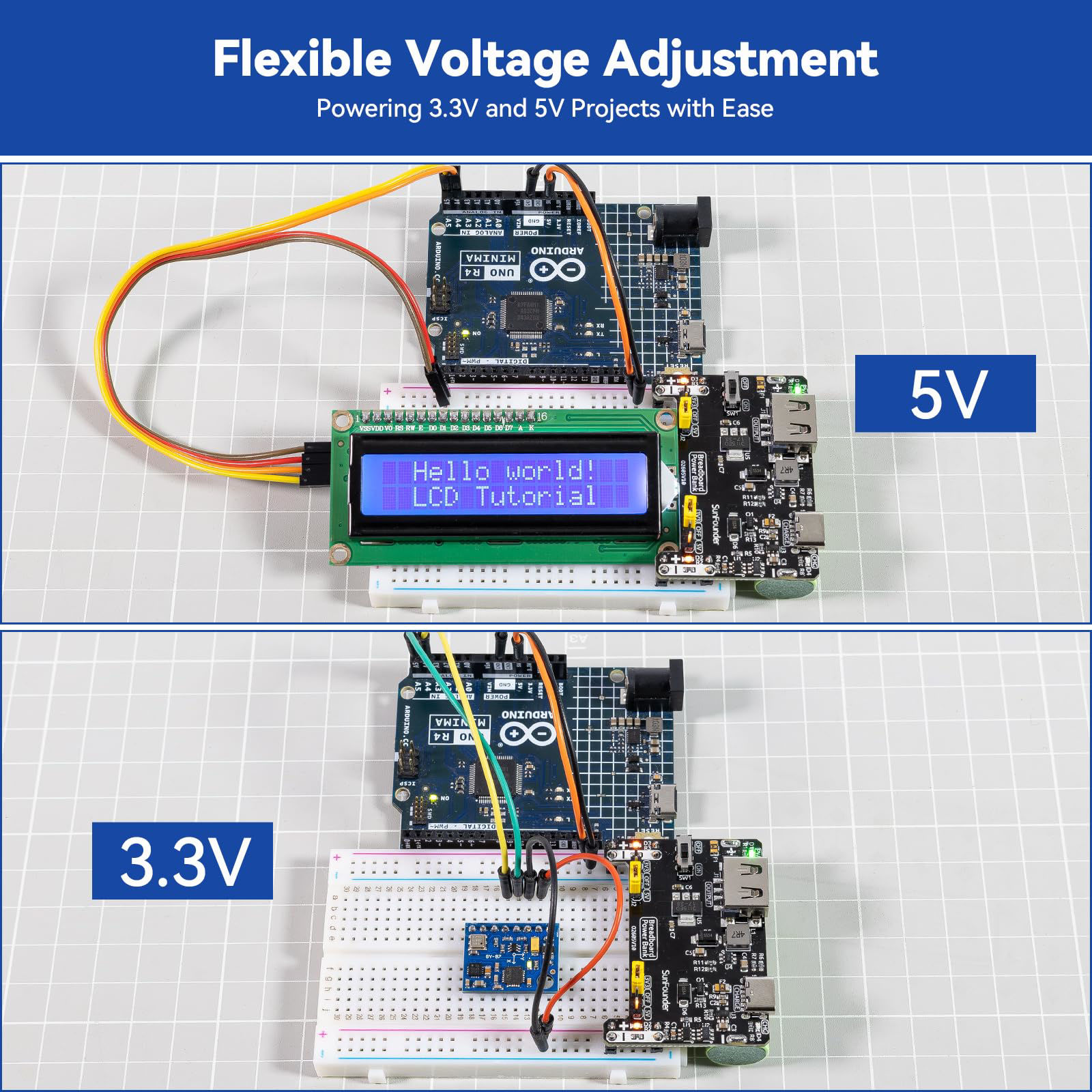 GetUSCart- SunFounder BreadVolt Breadboard Power Supply Module Built-in ...