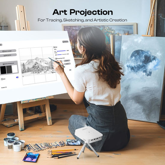 GetUSCart- Caydo M1C Art Projector, Rechargeable DLP Drawing Projector ...