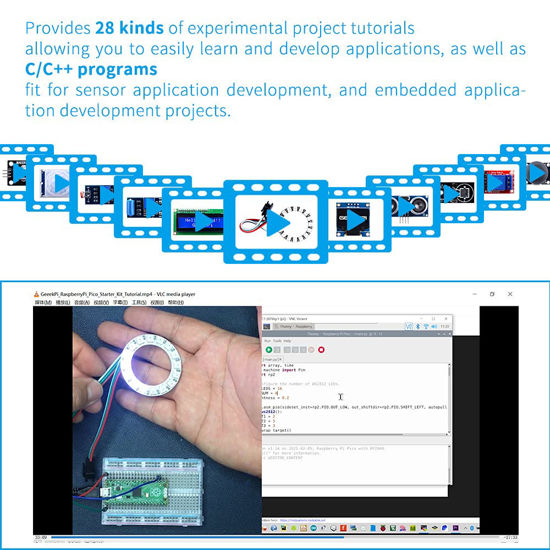 GetUSCart- GeeekPi Micro Python Programing Kit for Raspberry Pi Pico, Breadboard, I2C 1602 LCD ...