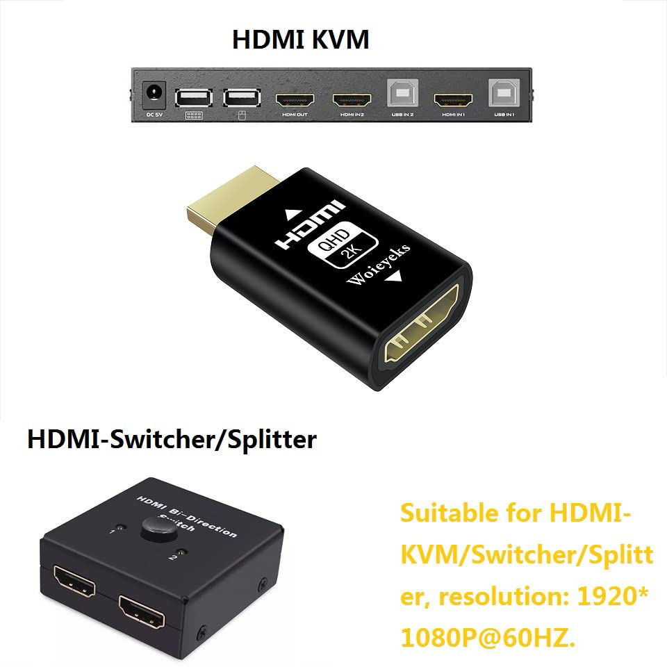GetUSCart- Woieyeks HDMI EDID Emulator Passthrough Adapter,Female Port ...