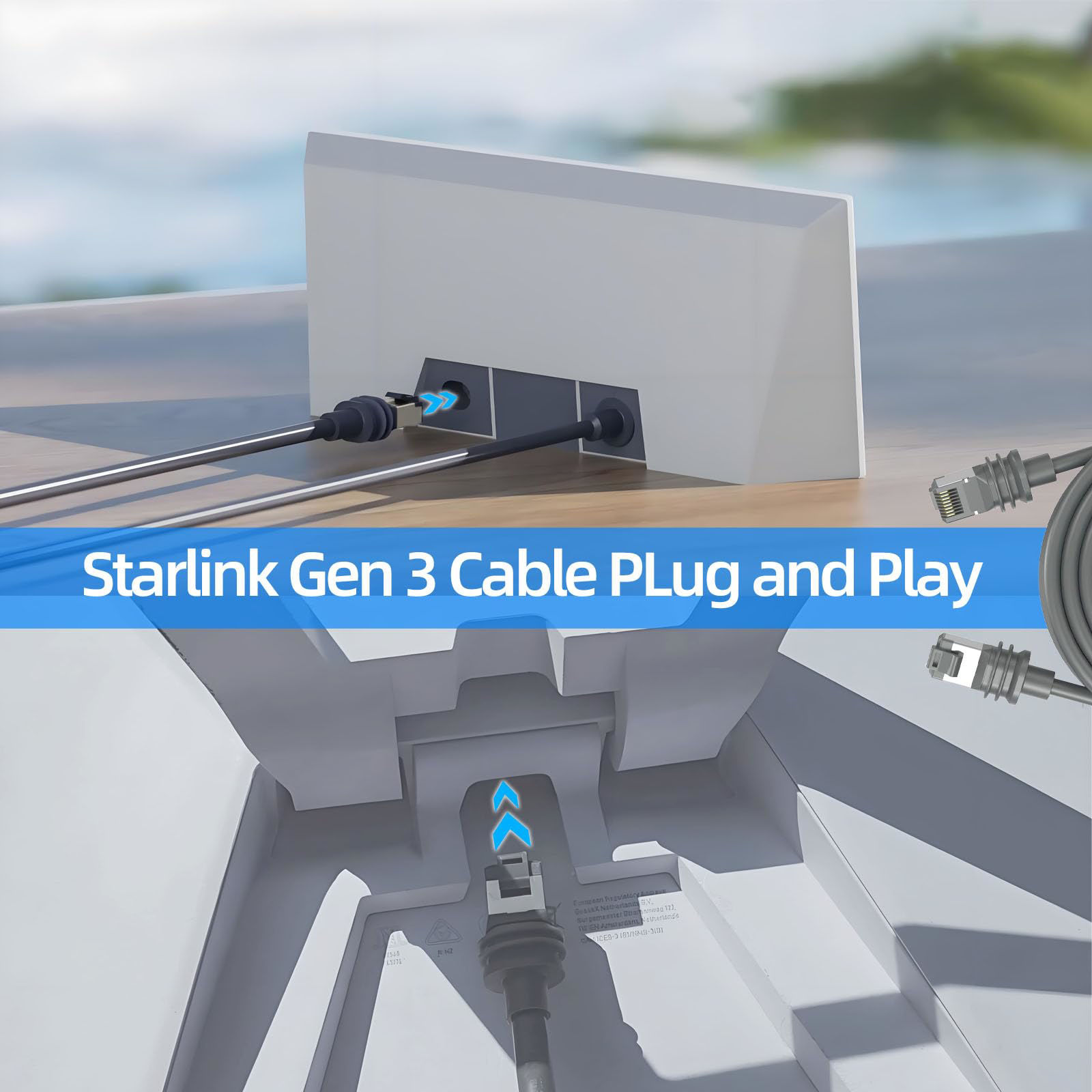 GetUSCart- TEMZICK 150FT/46M Starlink Gen 3 Cable, Waterproof Satellite ...