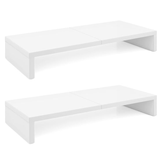 GetUSCart- TEAMIX 2 Pack White Monitor Stand Riser-20 inch, Wood ...