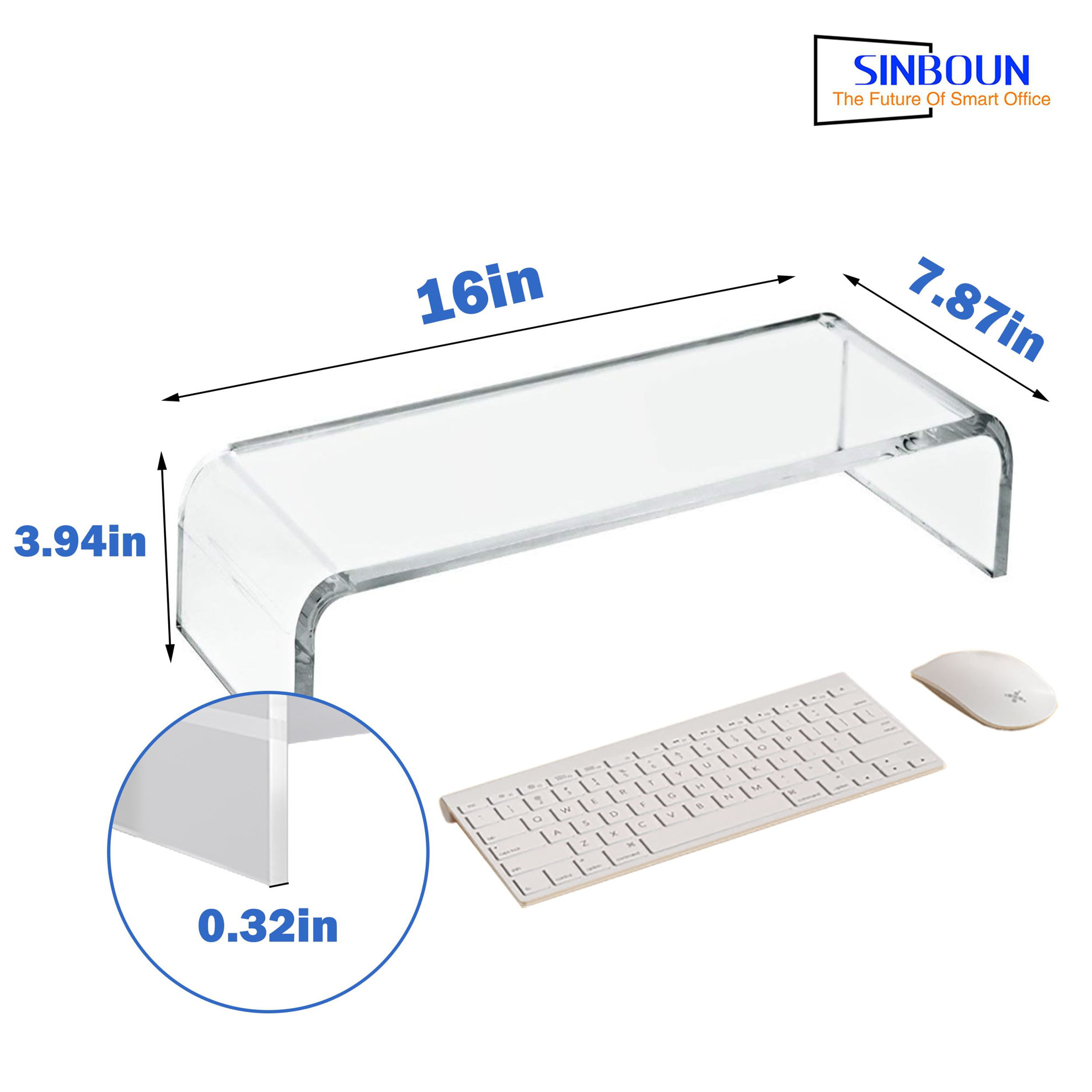 GetUSCart- Sinboun Acrylic Monitor Stand Riser Clear Computer Monitor ...