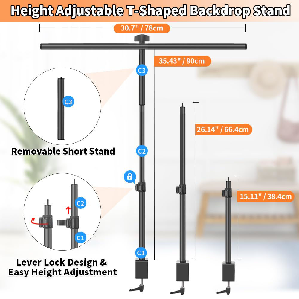 GetUSCart- YAYOYA Tabletop T-Shape Background Backdrop Stand Kit ...