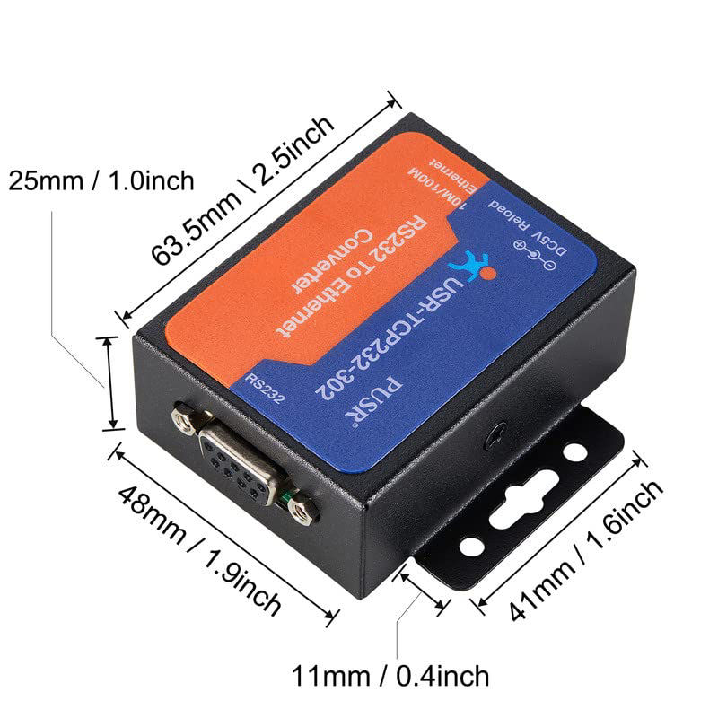 GetUSCart- ARAIERD 1 Port RS232 to Ethernet Converter Serial Device Server Aluminum Serial to ...