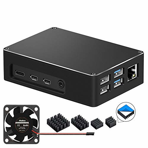 GetUSCart- Raspberry Pi 4 Case, iUniker Pi 4 Case with Large 4007 Cooling Fan and Heatsink ...