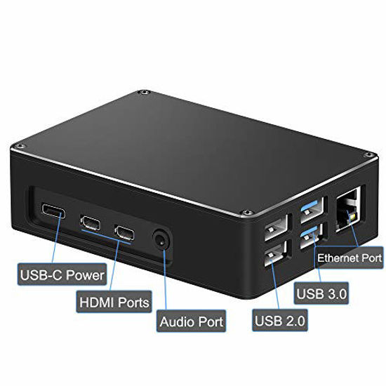 GetUSCart- Raspberry Pi 4 Case, iUniker Pi 4 Case with Large 4007 Cooling Fan and Heatsink ...