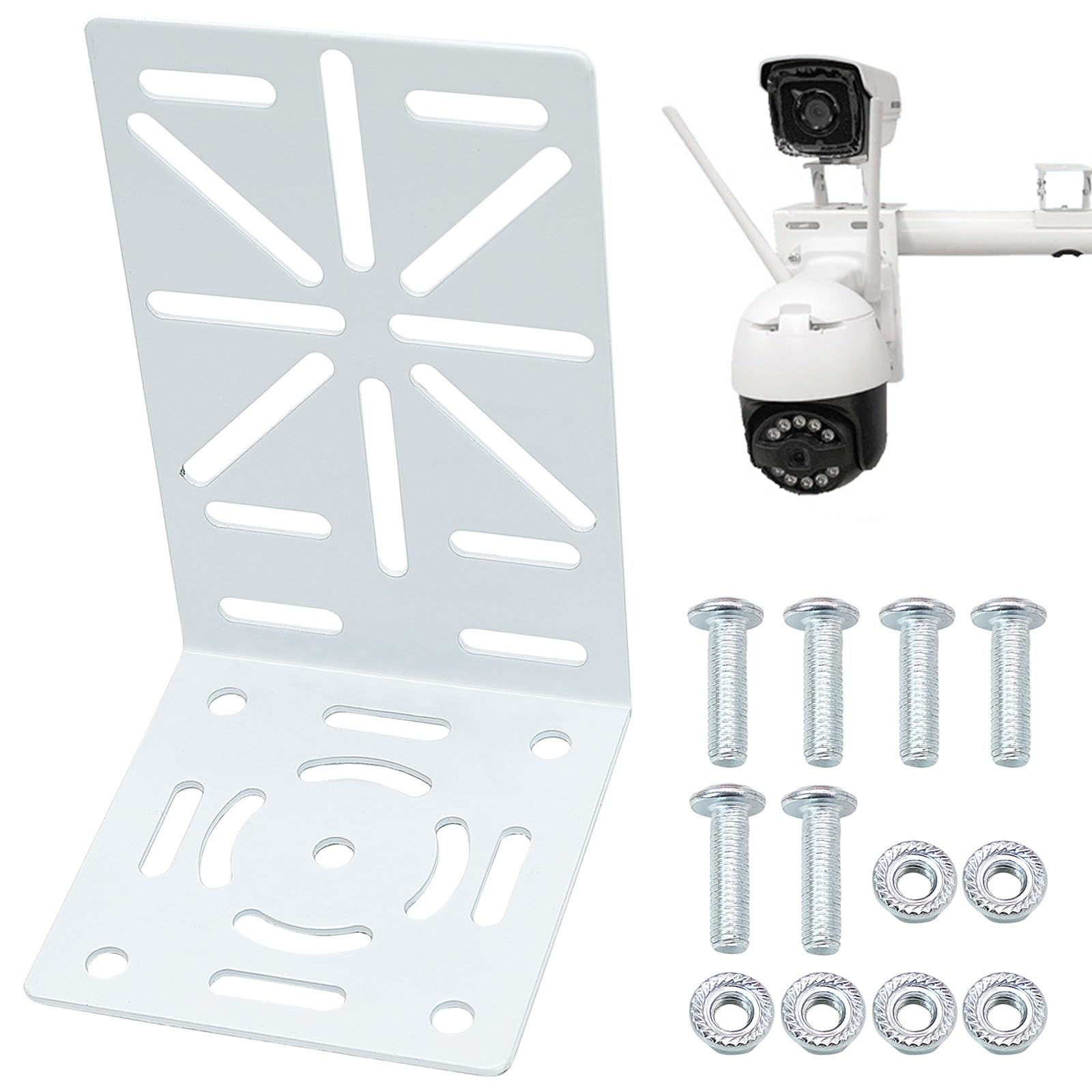 GetUSCart- CCTV Camera Mount Bracket, L-Shape Security Camera Mount Plate, Universal Wall ...