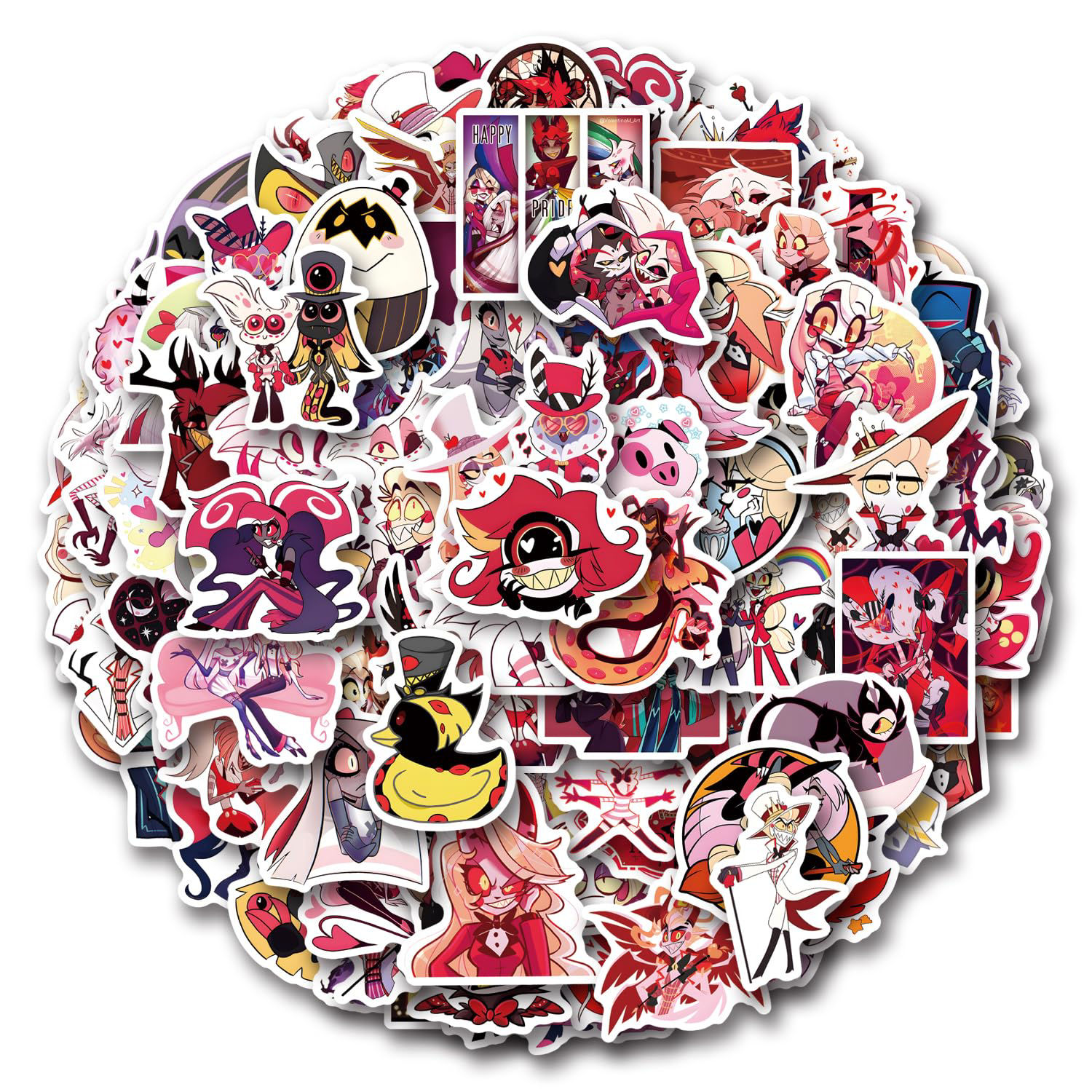 GetUSCart- 120pcs Hazbin Hotel Stickers Vinyl Waterproof Aesthetic ...