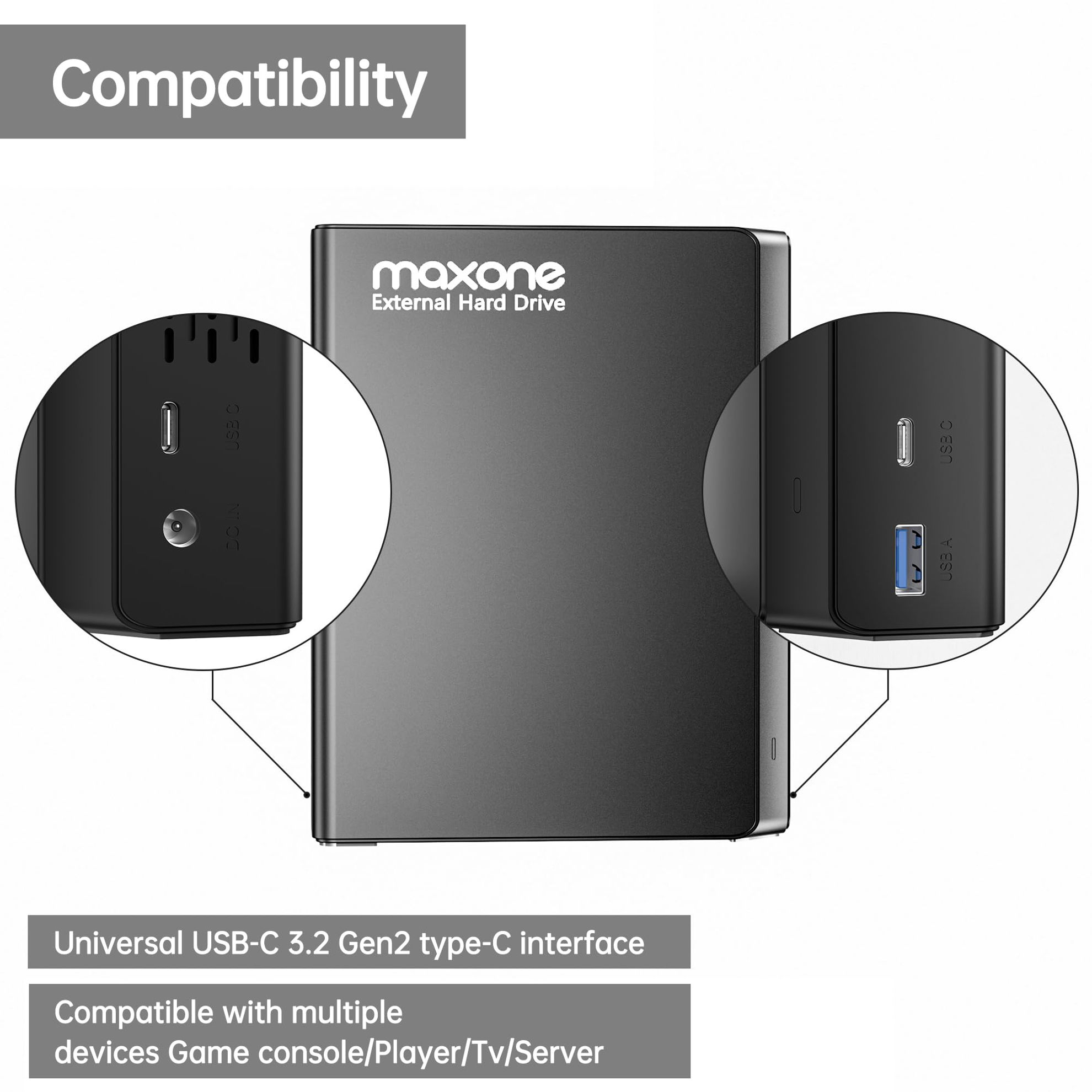 GetUSCart- Maxone 3TB 3.5" Desktop External Hard Drive,USB 3.1 Gen2 ...