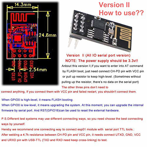 GetUSCart- MakerFocus 2pcs ESP8266 ESP-01 Serial Wireless WiFi ...
