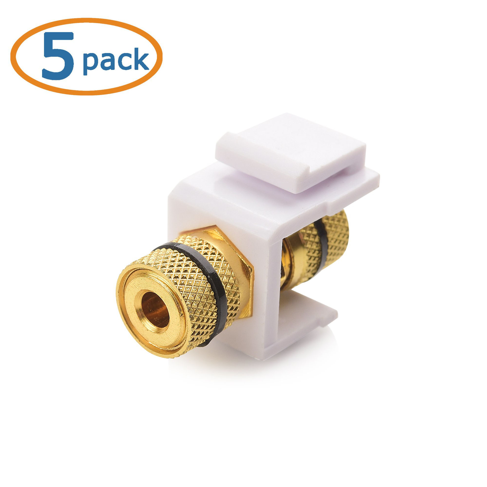 GetUSCart- Cable Matters 5-Pack Banana Jack Binding Post Keystone Jack Inserts with Black Ring