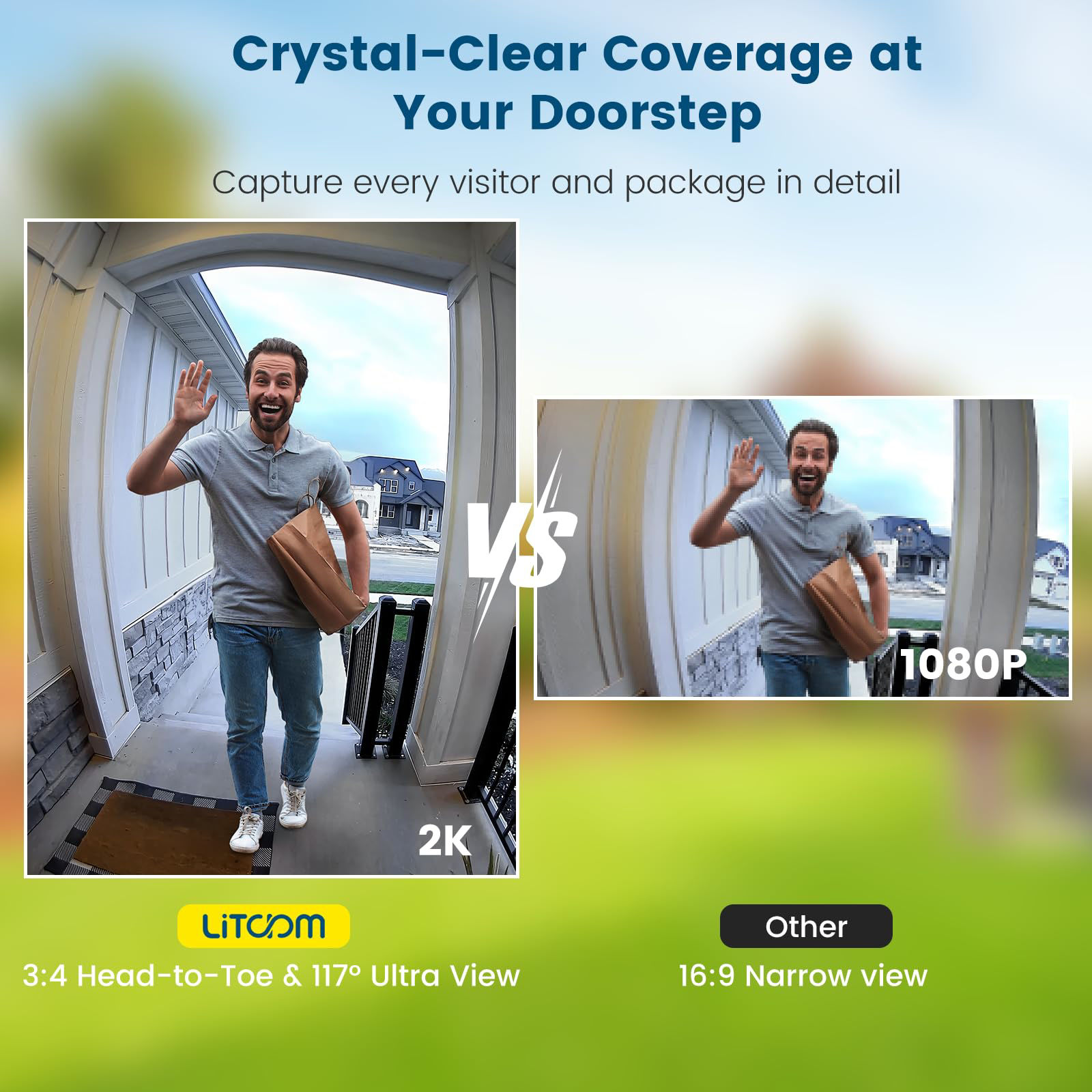 GetUSCart- litokam 2K Video Doorbell Camera, Battery Powered Doorbell ...