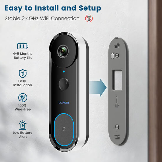 GetUSCart- litokam 2K Video Doorbell Camera, Battery Powered Doorbell ...