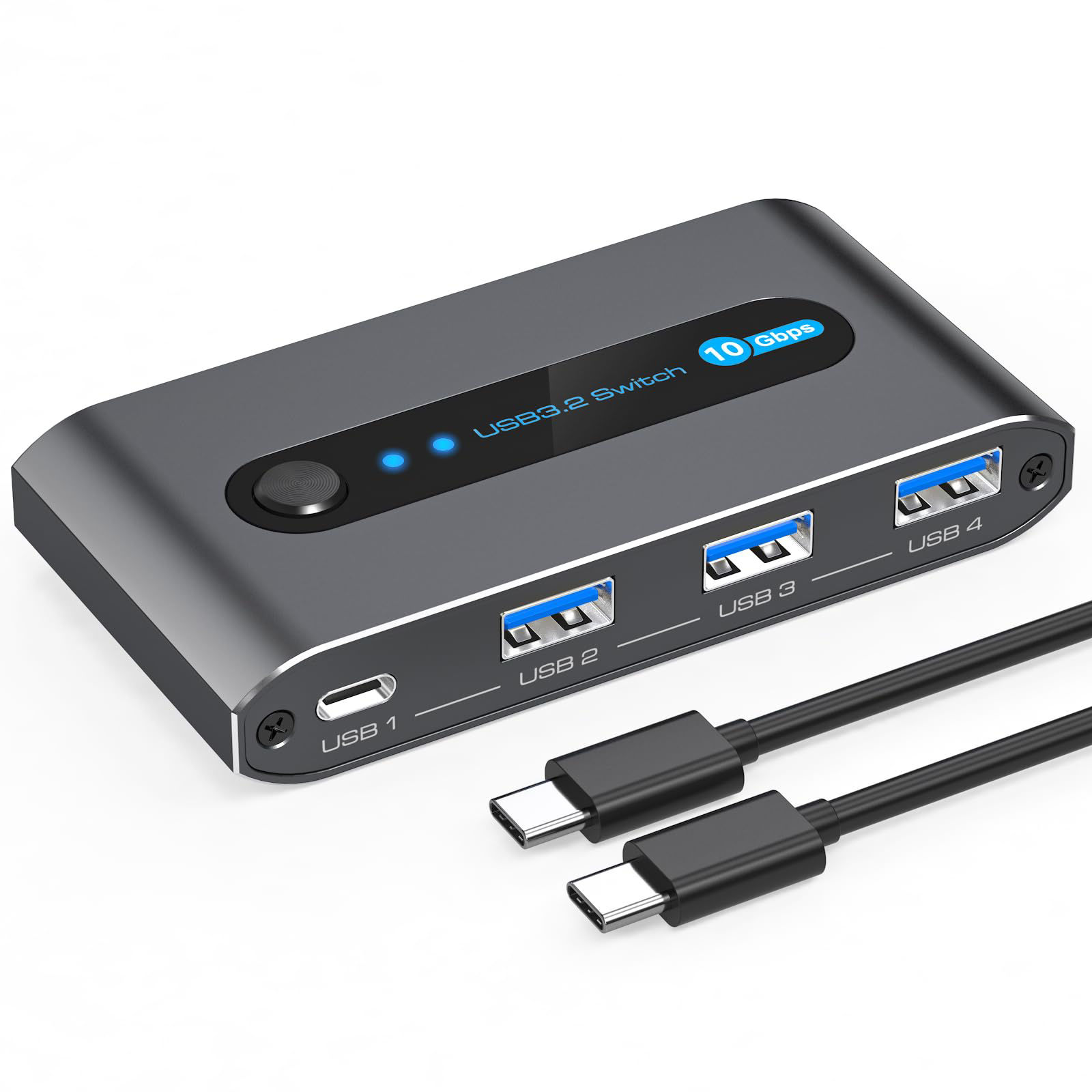 GetUSCart- USB C Switch 2 Computers Share USB C & A Devices 10Gbps 4 Port USB 3.2 Switcher for ...