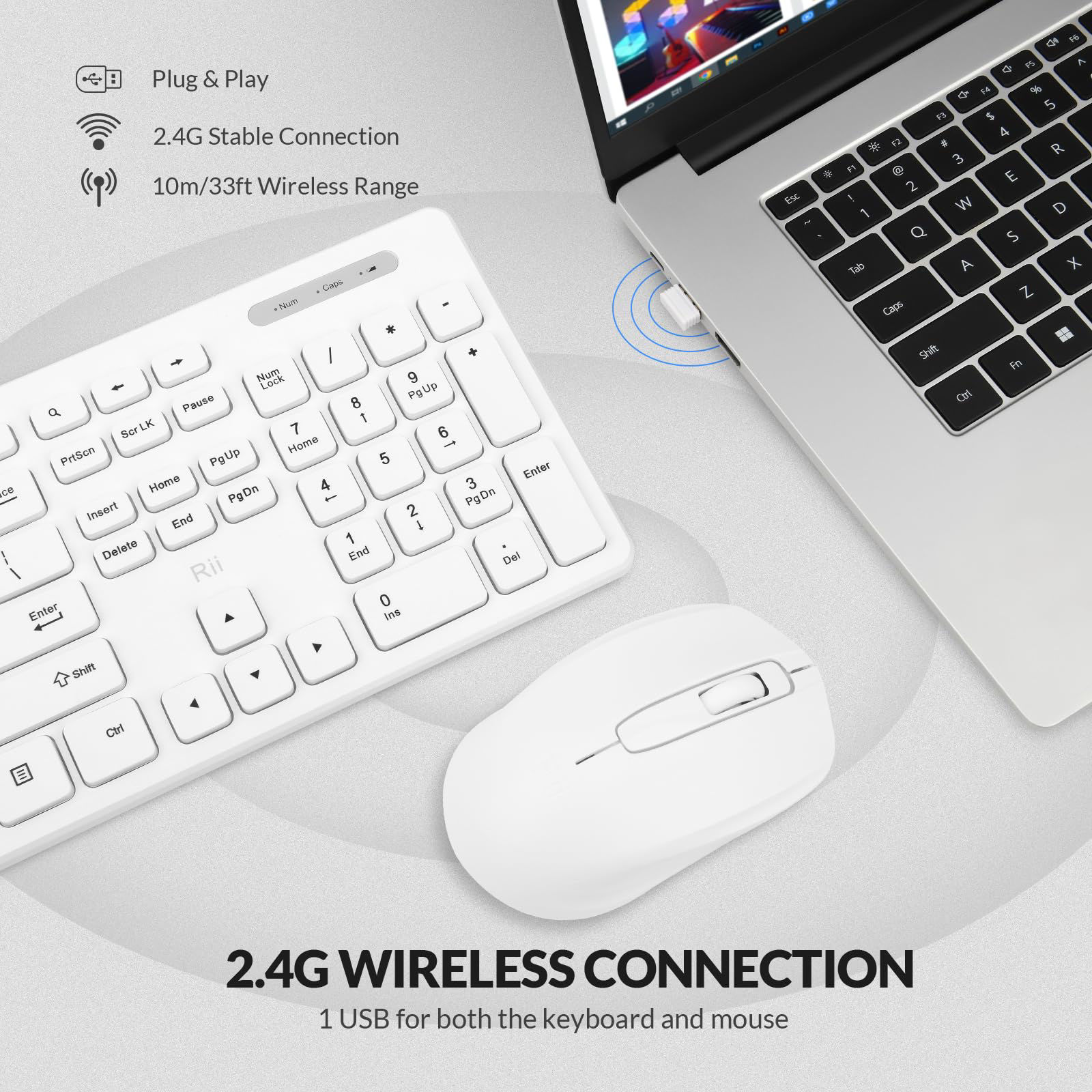 GetUSCart- Wireless Keyboard and Mouse Combo - Rii Standard Office PC ...